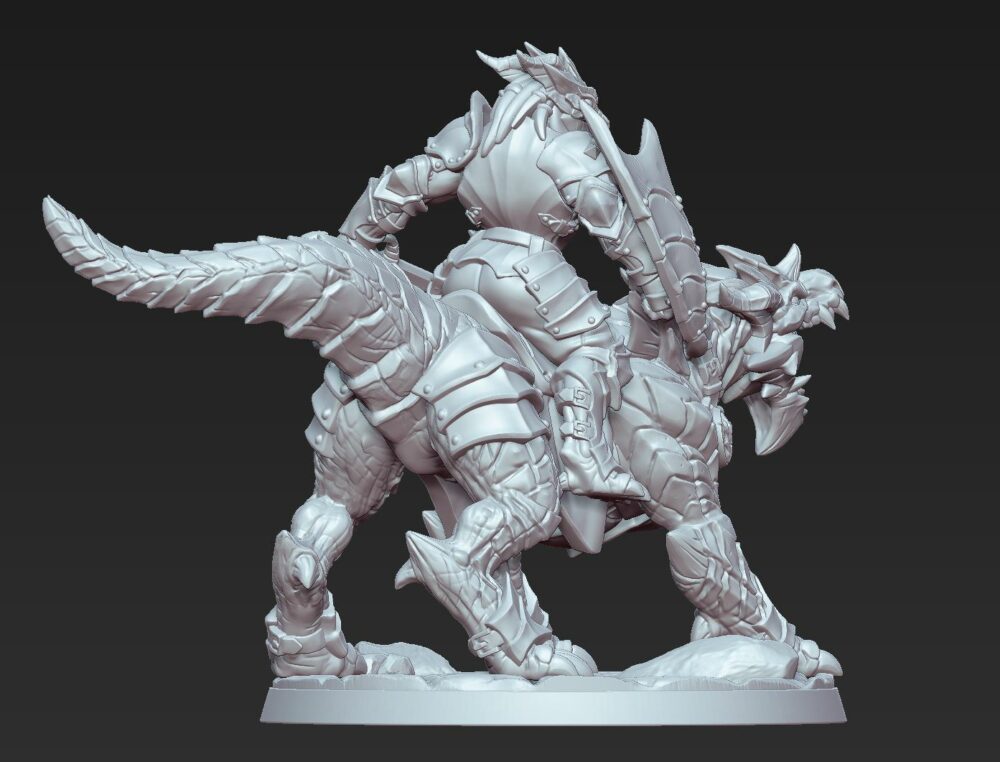 Artisan Guild Miniatures - Dragonling Knight on steed with sword and ...