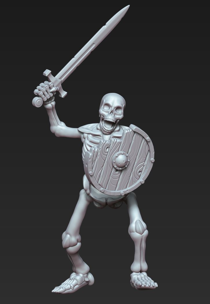 Skeleton with sword and shield attacking RF