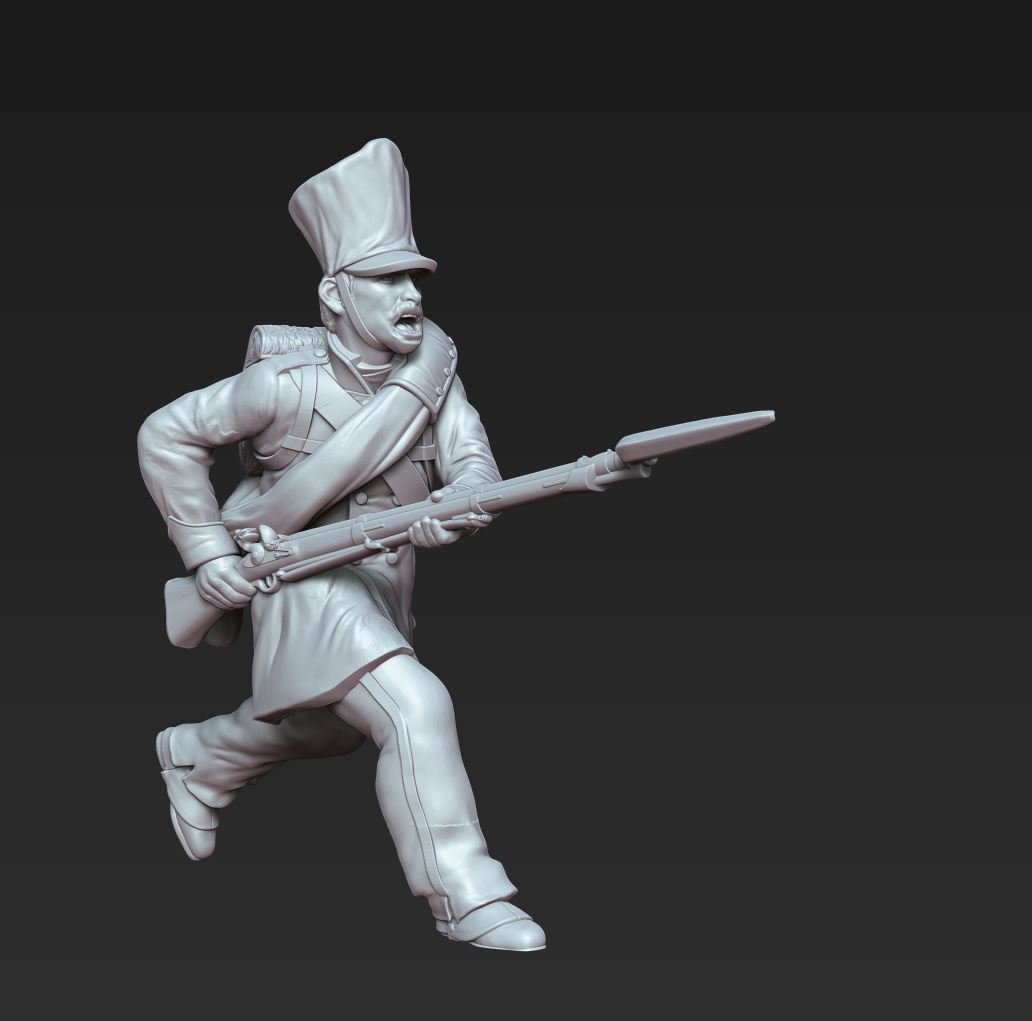 Napoleonic | Prussian 25th Line (Lützow Freikorps) soldier, charging ...