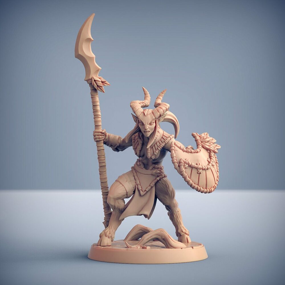 Satyr female with spear and shield AG – Speira Miniatures